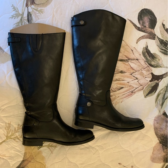 Sam Edelman | Shoes | Sam Edelman Mikayla Wide Calf Black Leather Boot ...